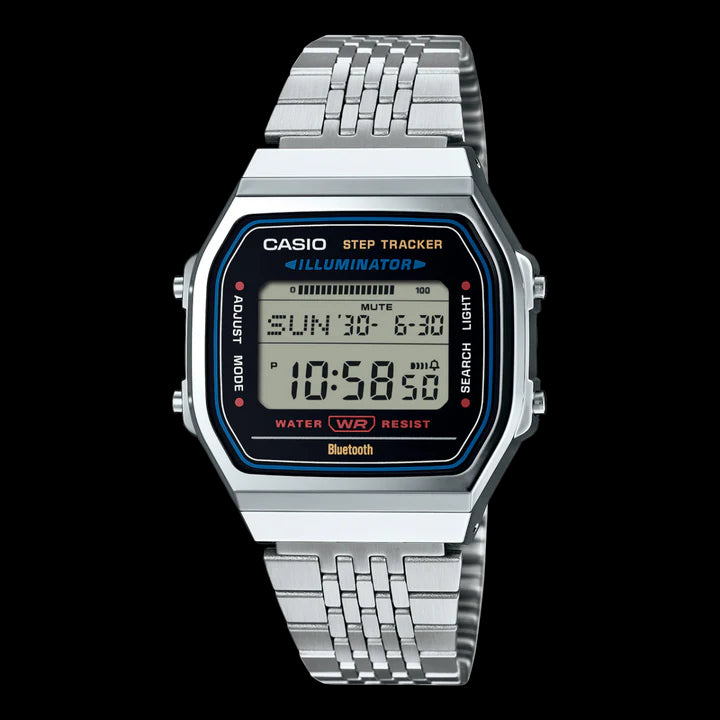Casio/Classic Casio Vintage Style Digital Watch with Bluetooth & Step ...