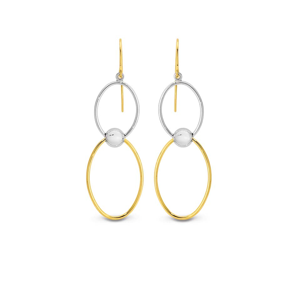 W&D 9ct/Silver Bonded Double Loop Drops | Heritage Jewellers